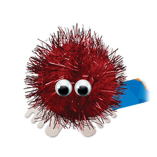 Red Glitter Pom Poms | Bugs | Redbows Ltd