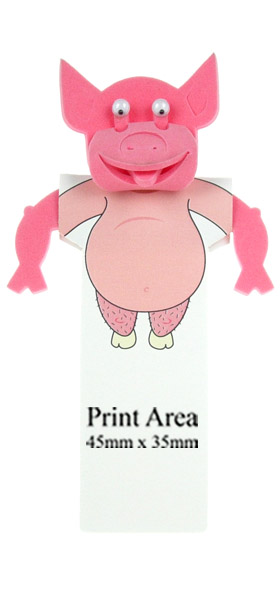 Printed Pig Bookmarks | Printed Promotional Foam Characters